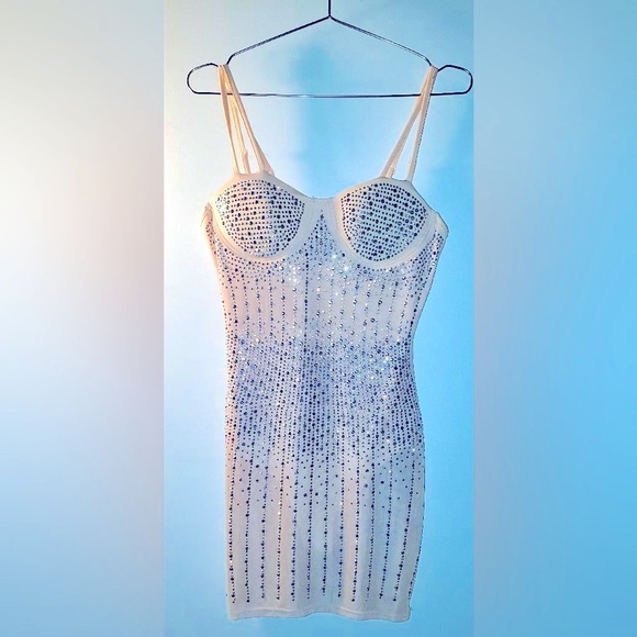 Dresses | Sexy Sheer Studded Mini Dress | Poshmark